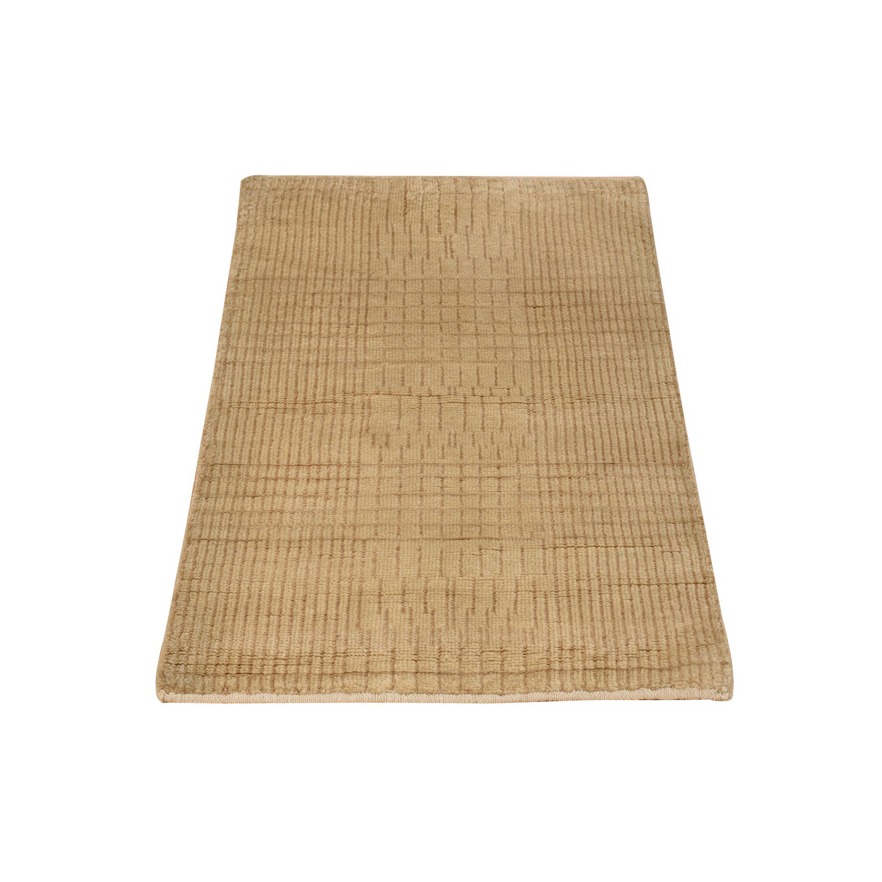 Gracie Oaks 2'0" x 3'0" Moccasin Yellow, Modern, Hand Knotted, Wool and ...