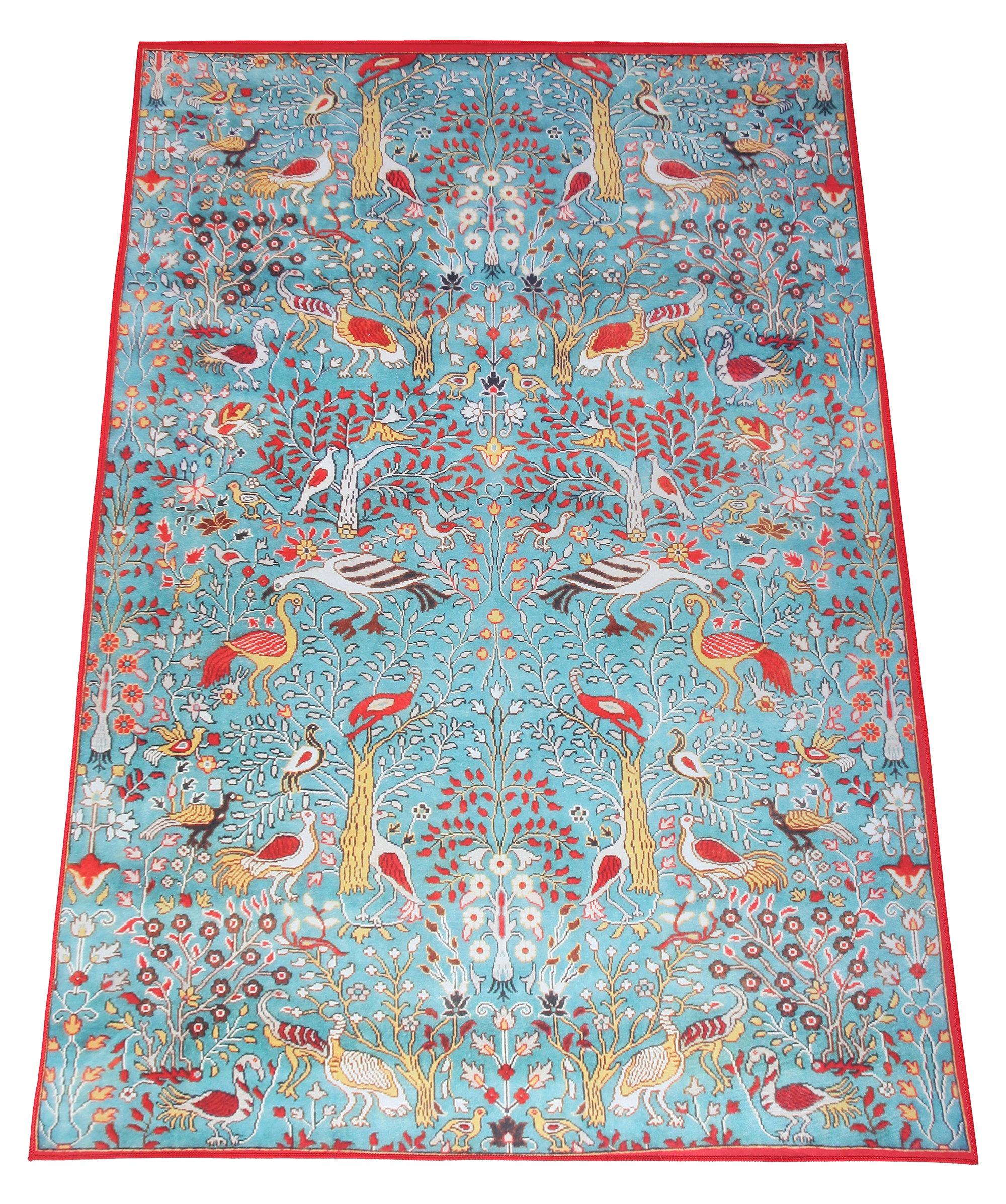 Kalili Rugs Modern Blue Bird Machine Washable Area Rug with Built-in ...