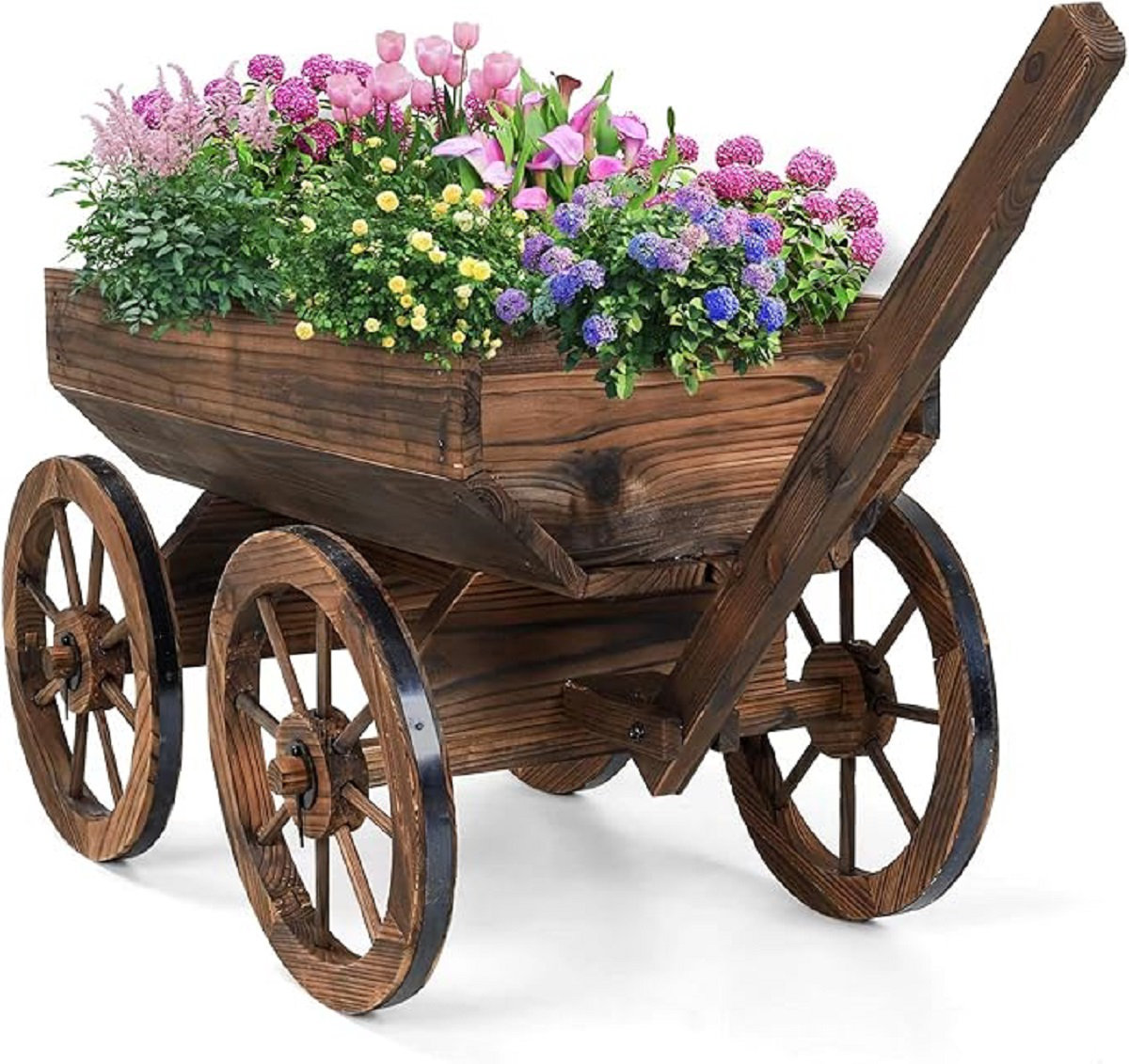 Ophelia & Co. Wood Wagon Planter For Outdoor Balcony Decor - Garden ...