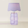 Metro Lane Deleena Lilac Glass Bubble Table Lamp with Lilac Scallop ...