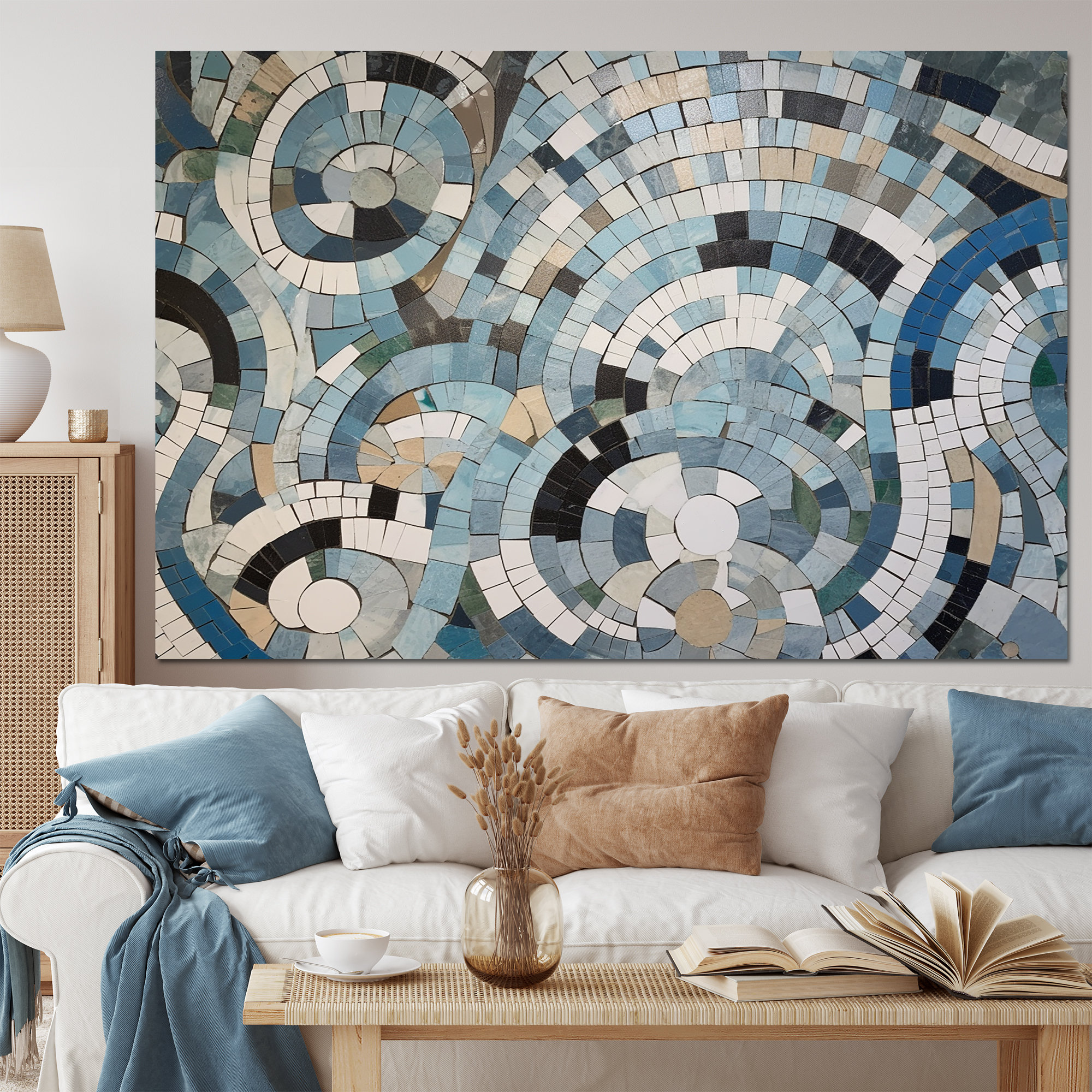 Ivy Bronx Blue And White Bohemian Medley - Boho Mosaic Framed Prints ...