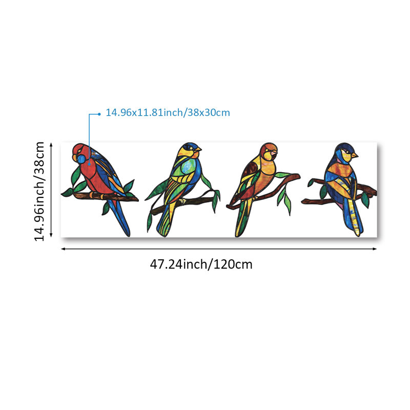 Winston Porter 4 Single Birds Window Decal | Wayfair