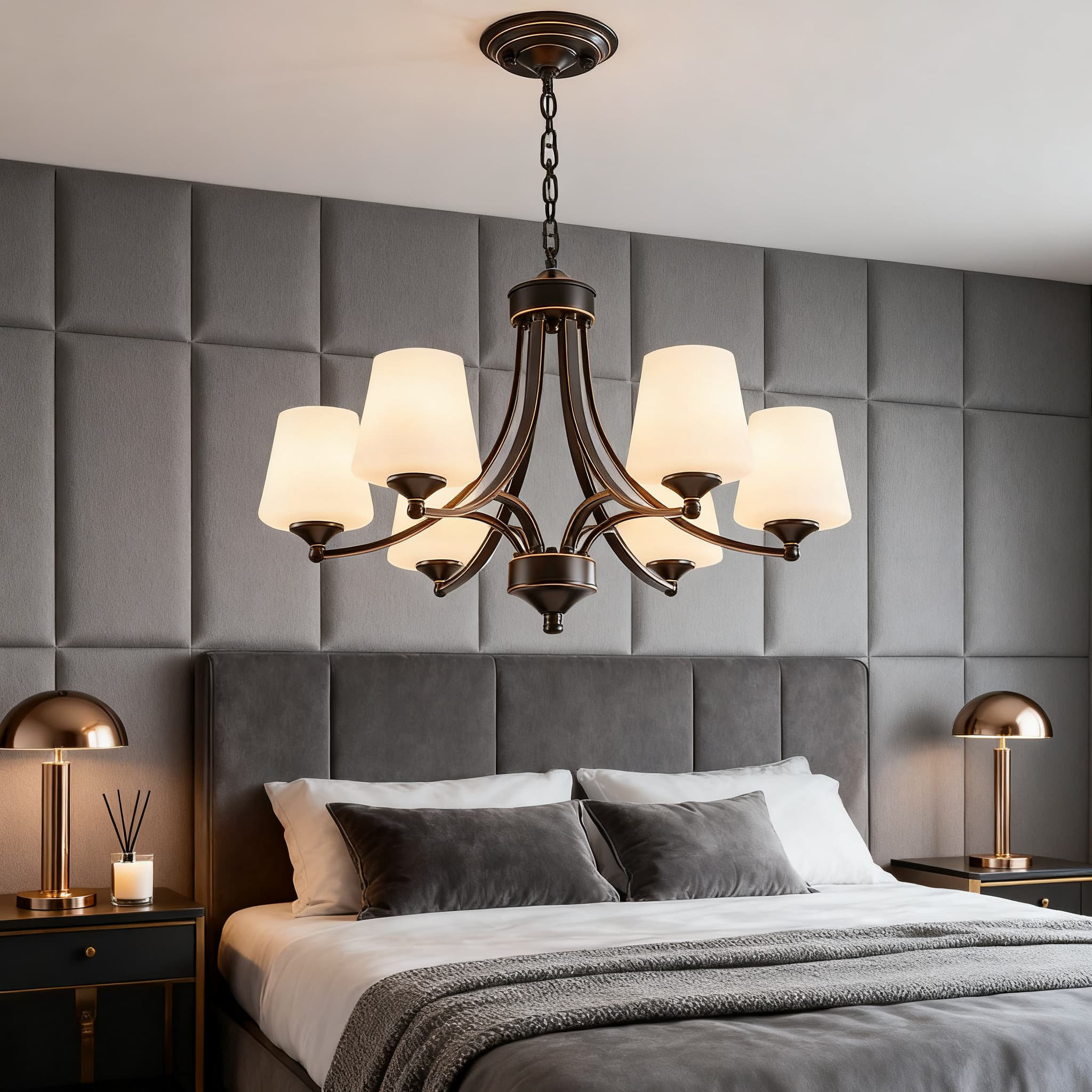Lark Manor™ 6-Light Farmhouse Chandelier With Frosted Glass Shades ...