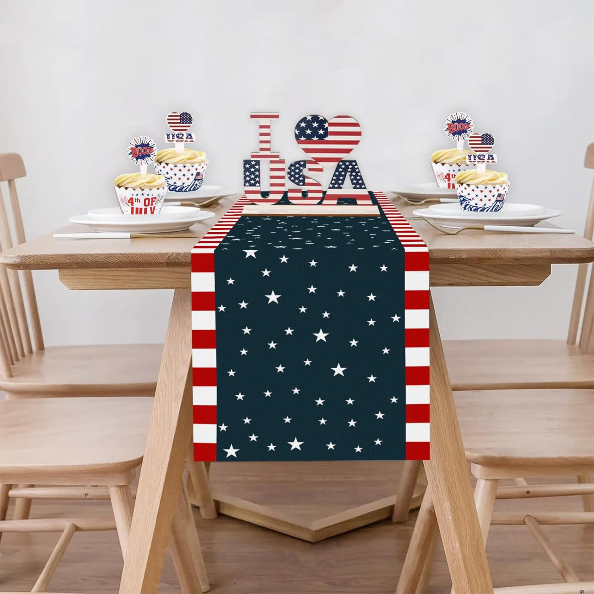 The Holiday Aisle® Independence Day Table Runner 13X72 Inches Five ...