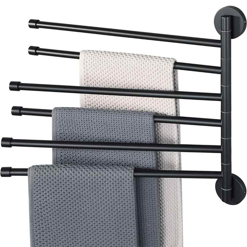 Rebrilliant Swivel Towel Rack,Folding 6 Arms Towel Hanger ,Wall Mount ...