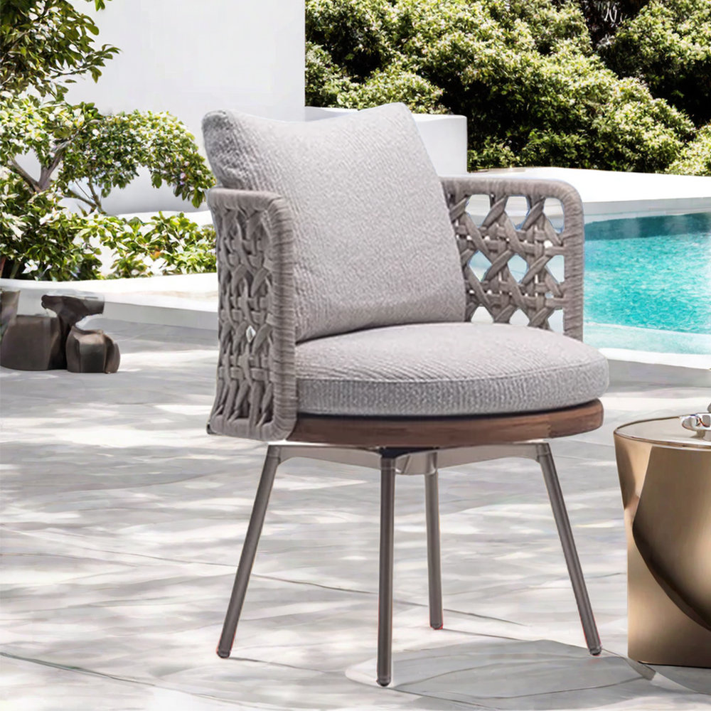 Elegance Furnishings Braided Rope Creative Patio Chair Outdoor Dining ...