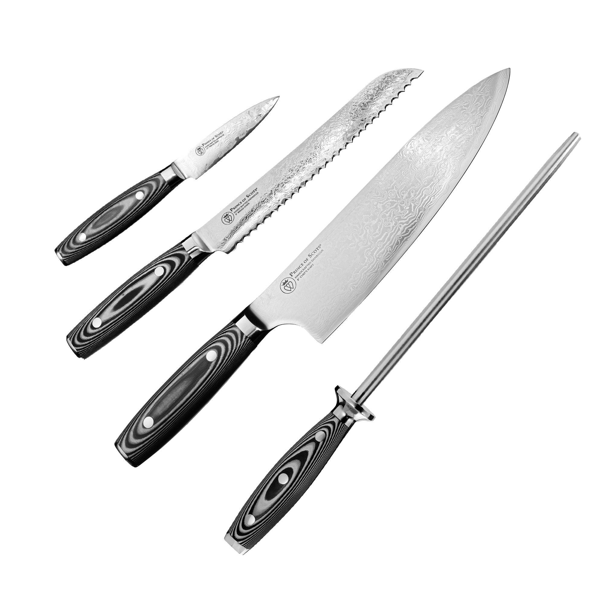 Prince Of Scots Prince Of Scots Damascus Knife Collection 4 Piece ...