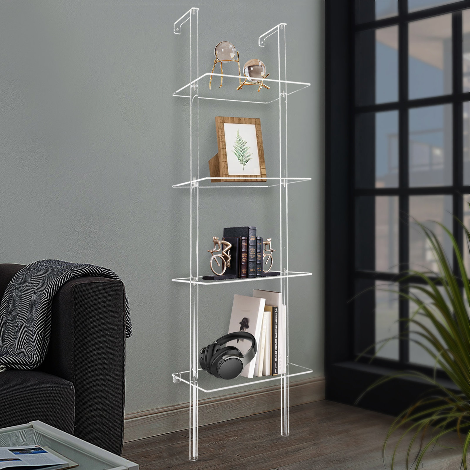 Ebern Designs Multi-Tier Wall Mounted Acrylic Bookshelf - Wayfair Canada