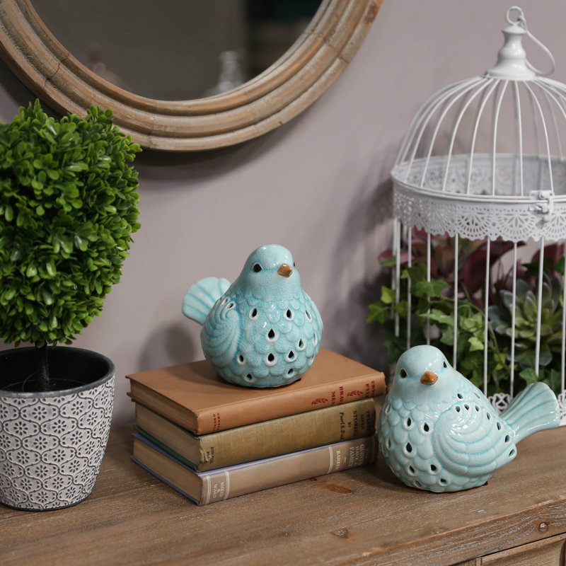 August Grove® Lippert 2 Piece Ceramic Bird Figurine Set & Reviews | Wayfair