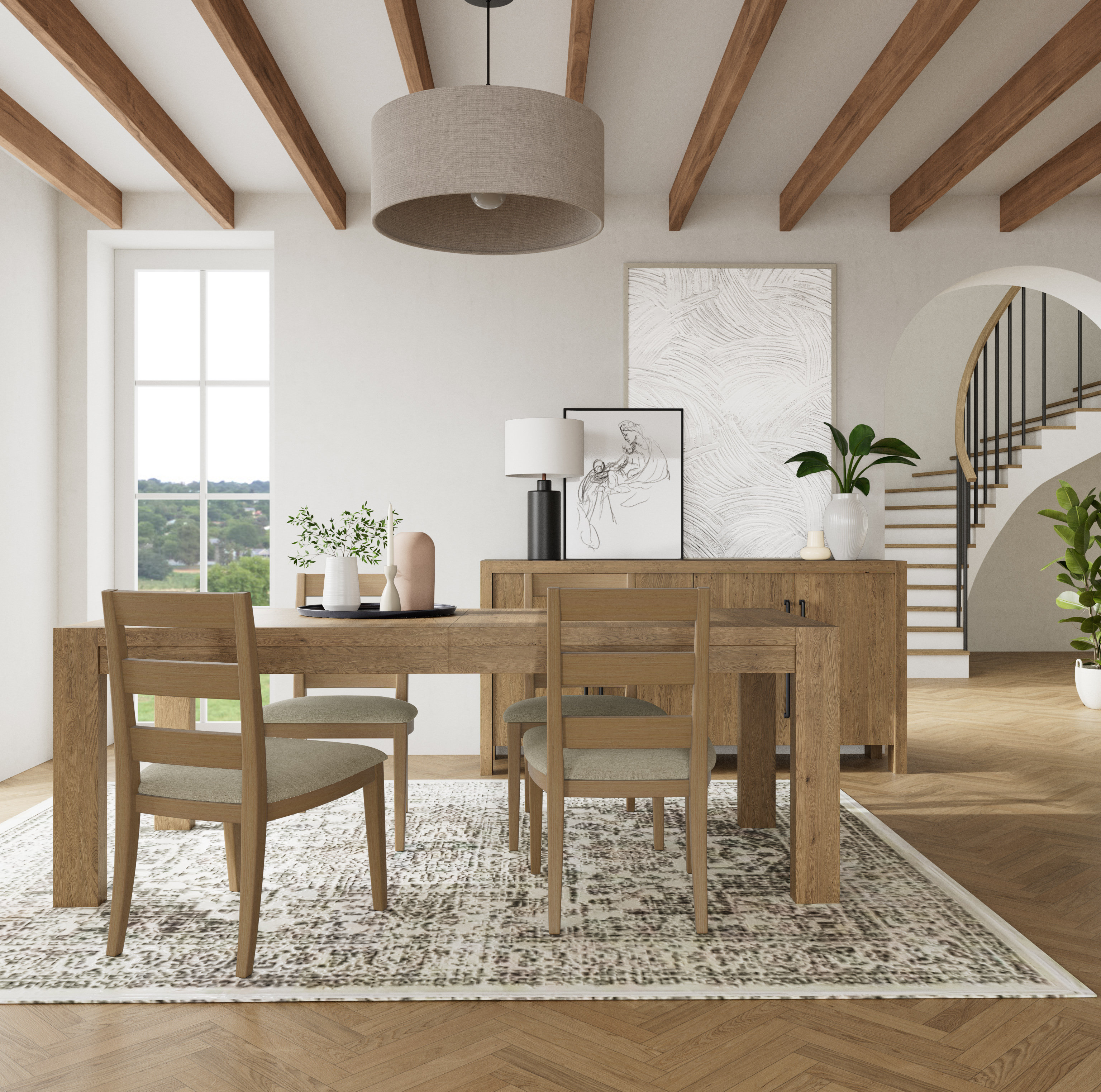 Laurel Foundry Modern Farmhouse® Knapp Dining Table Set with Ladderback ...