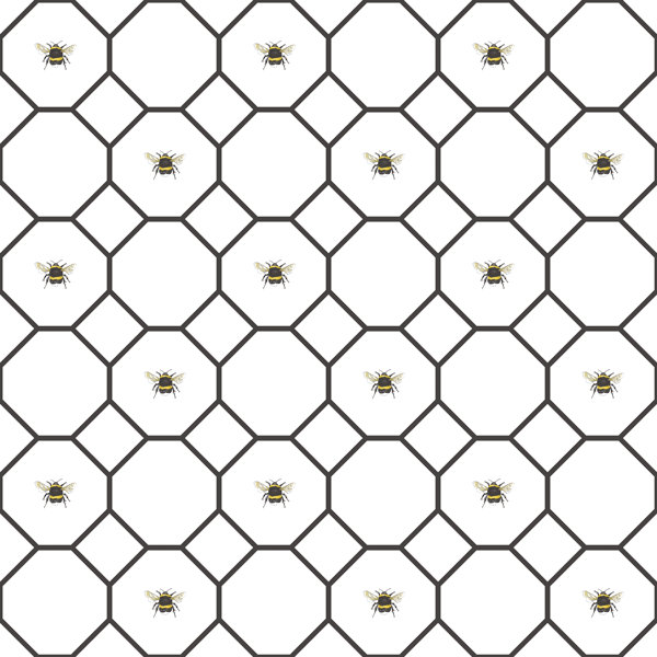 Galerie Wallcoverings Just Kitchens Geometric Bee Hive with Bees 33' L ...