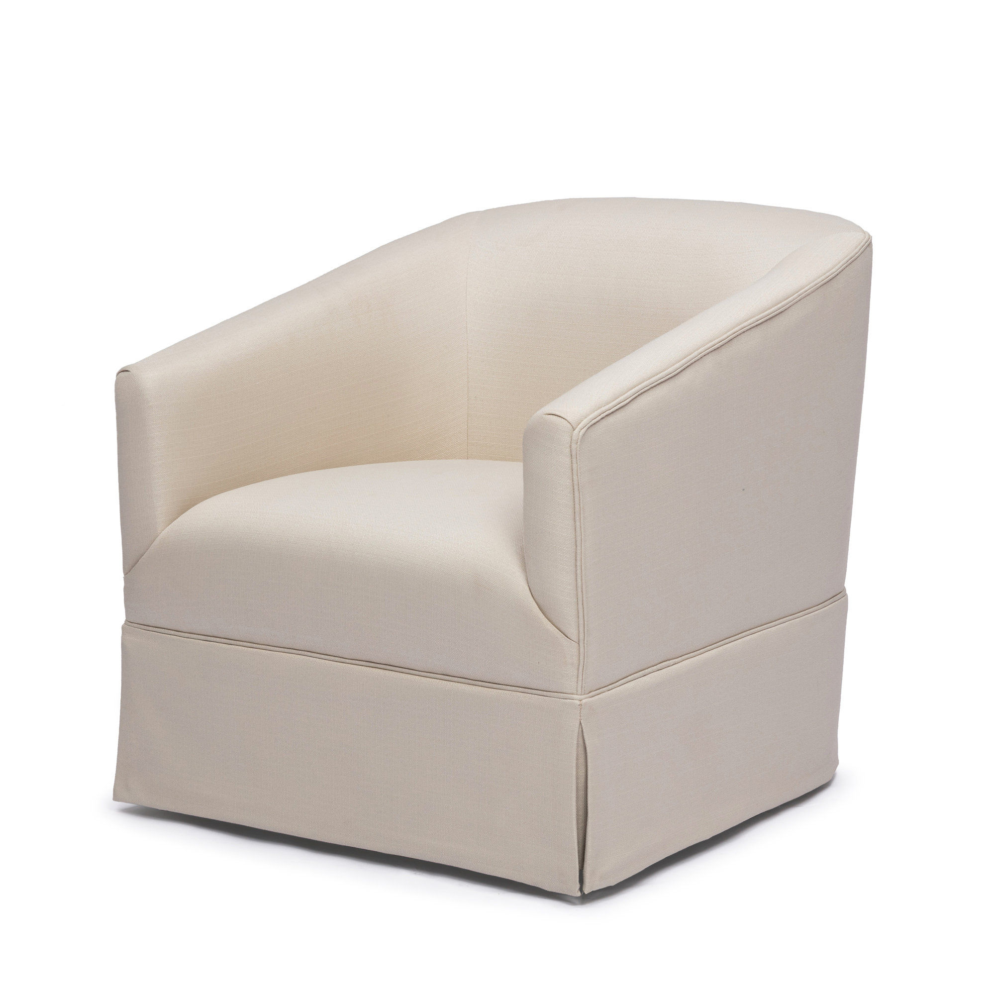 Corrigan Studio® Earl Linen Skirted Swivel Chair | Wayfair