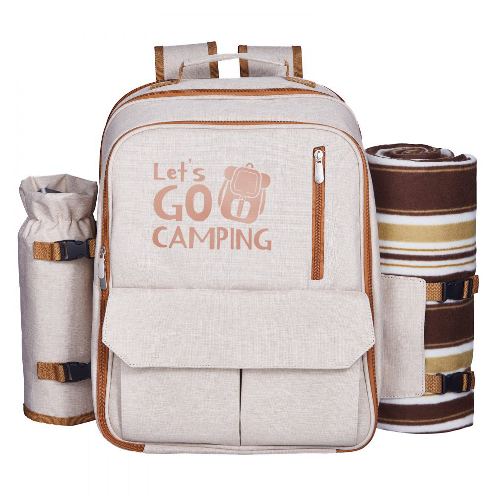 VEVOR Beach Picnic Backpack Bag for 4 Person with Cooler Compartment ...