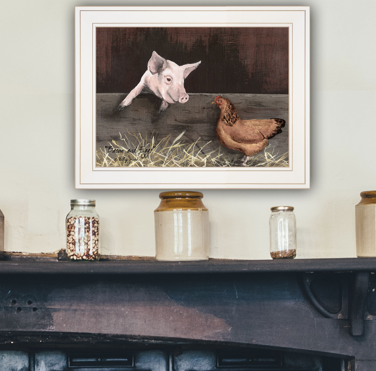 August Grove® Bacon & Eggs Framed Wall Art for Living Room, Home Wall ...