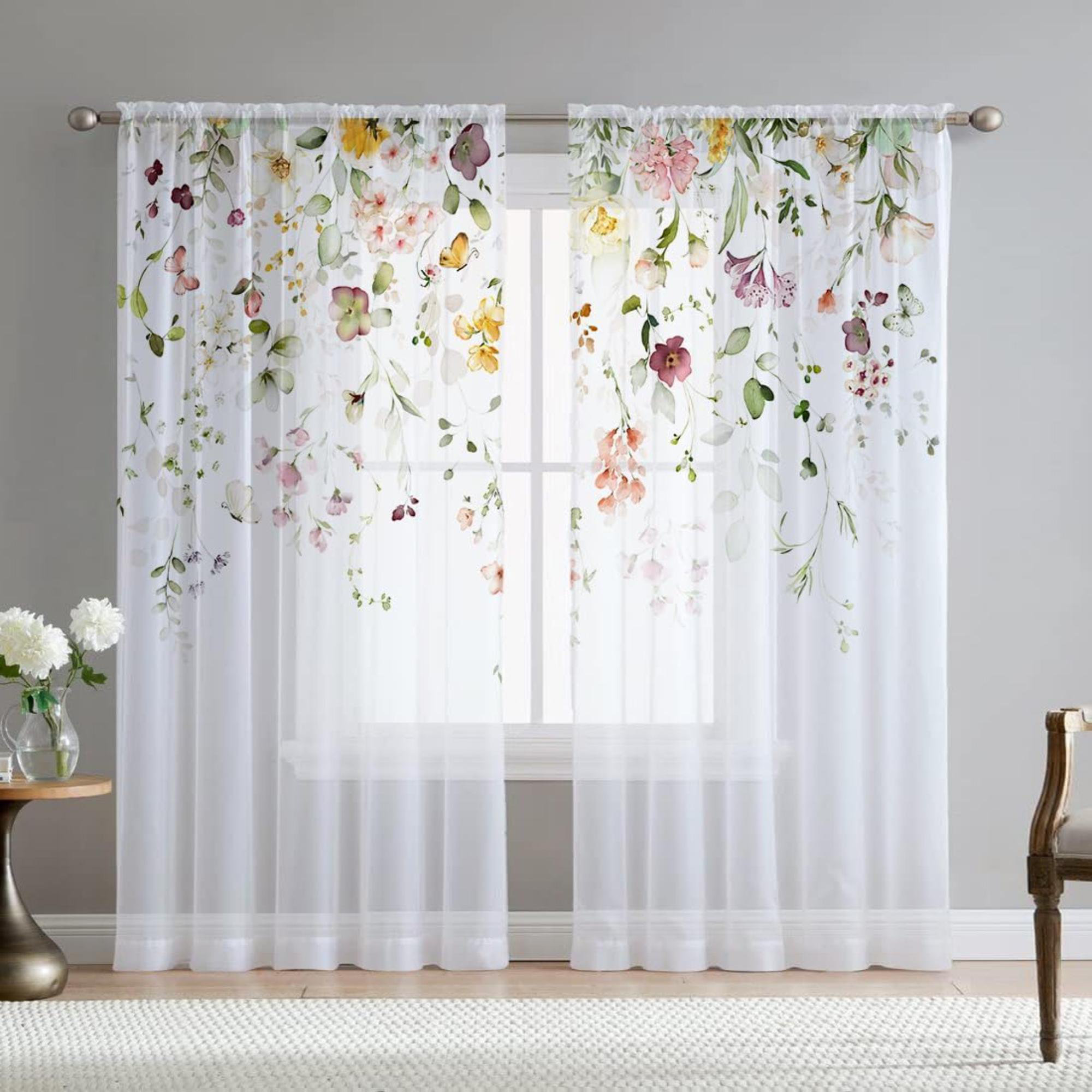 Lark Manor™ Curtains For Living Room 2 Panels Set Elegant Butterfly ...