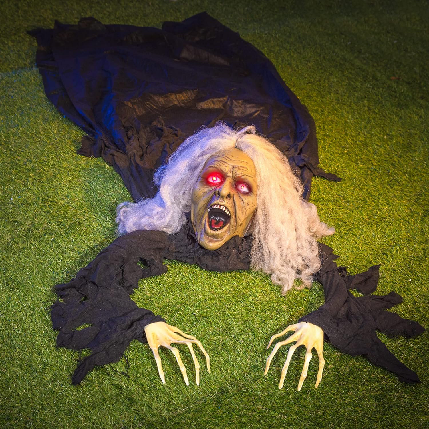 The Holiday Aisle® 18" Halloween Zombie Decor with Sound & LED Eyes ...