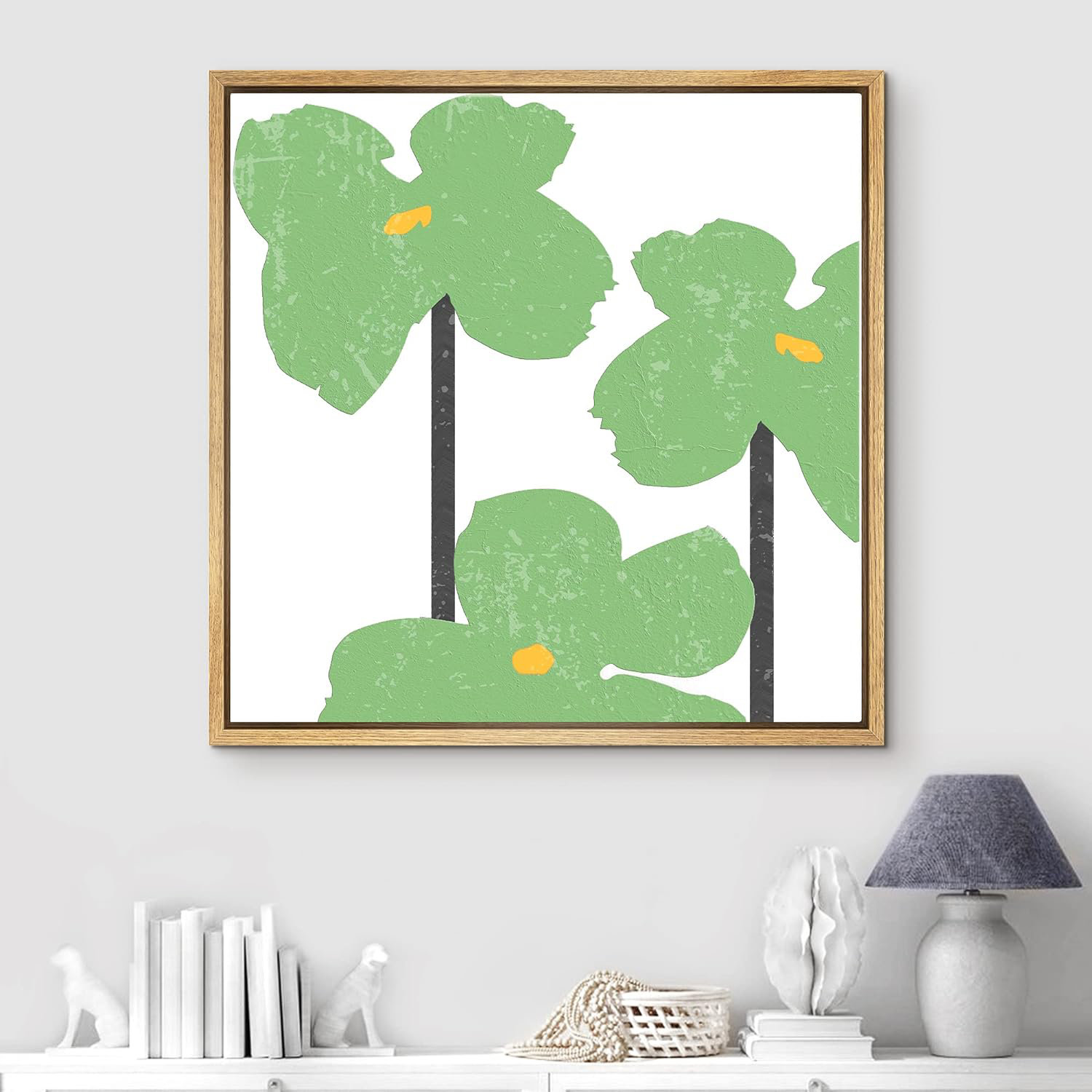 wall26 Green Daisies Framed On Canvas Print | Wayfair