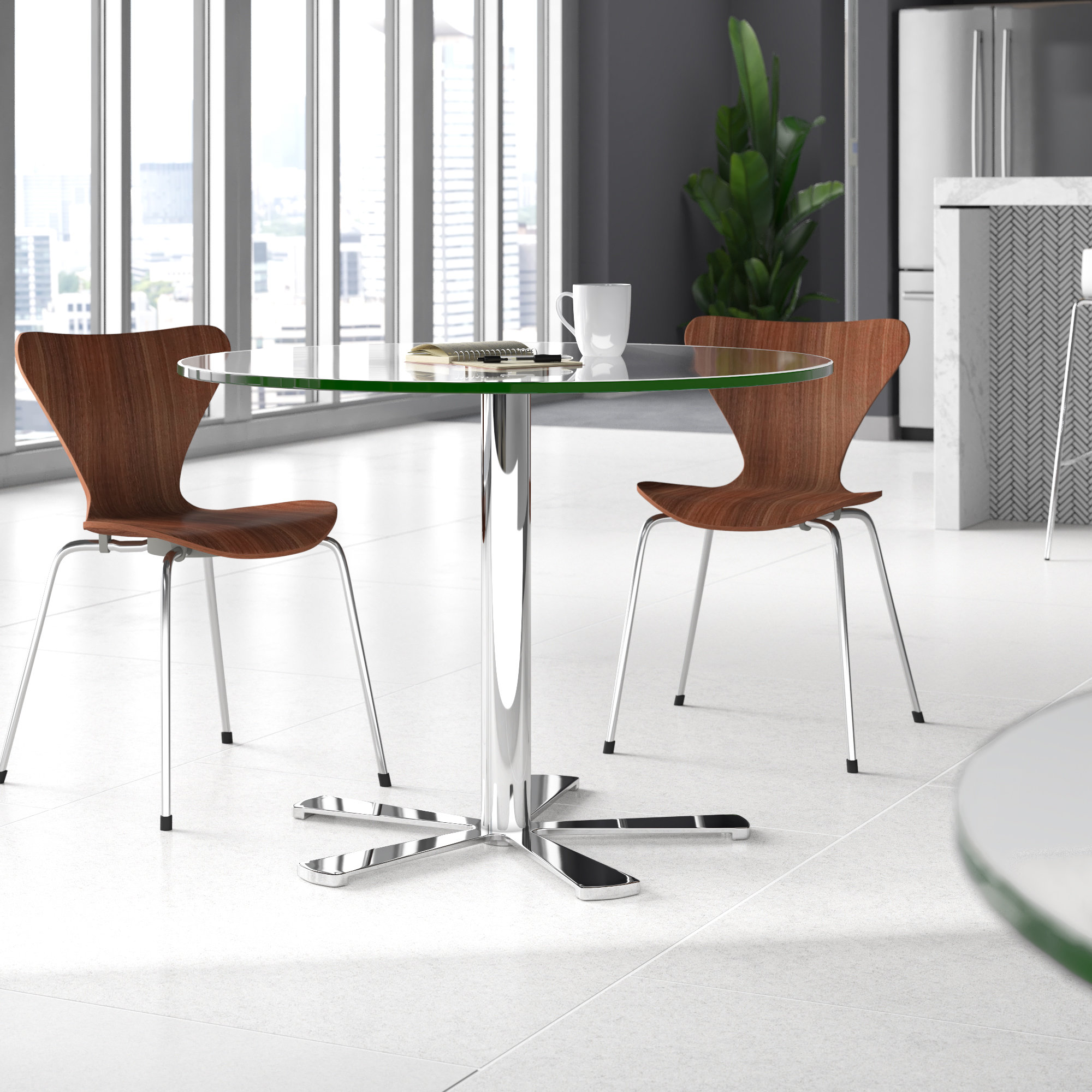 Brayden Studio® Carcellous Round Glass Breakroom Table & Reviews | Wayfair