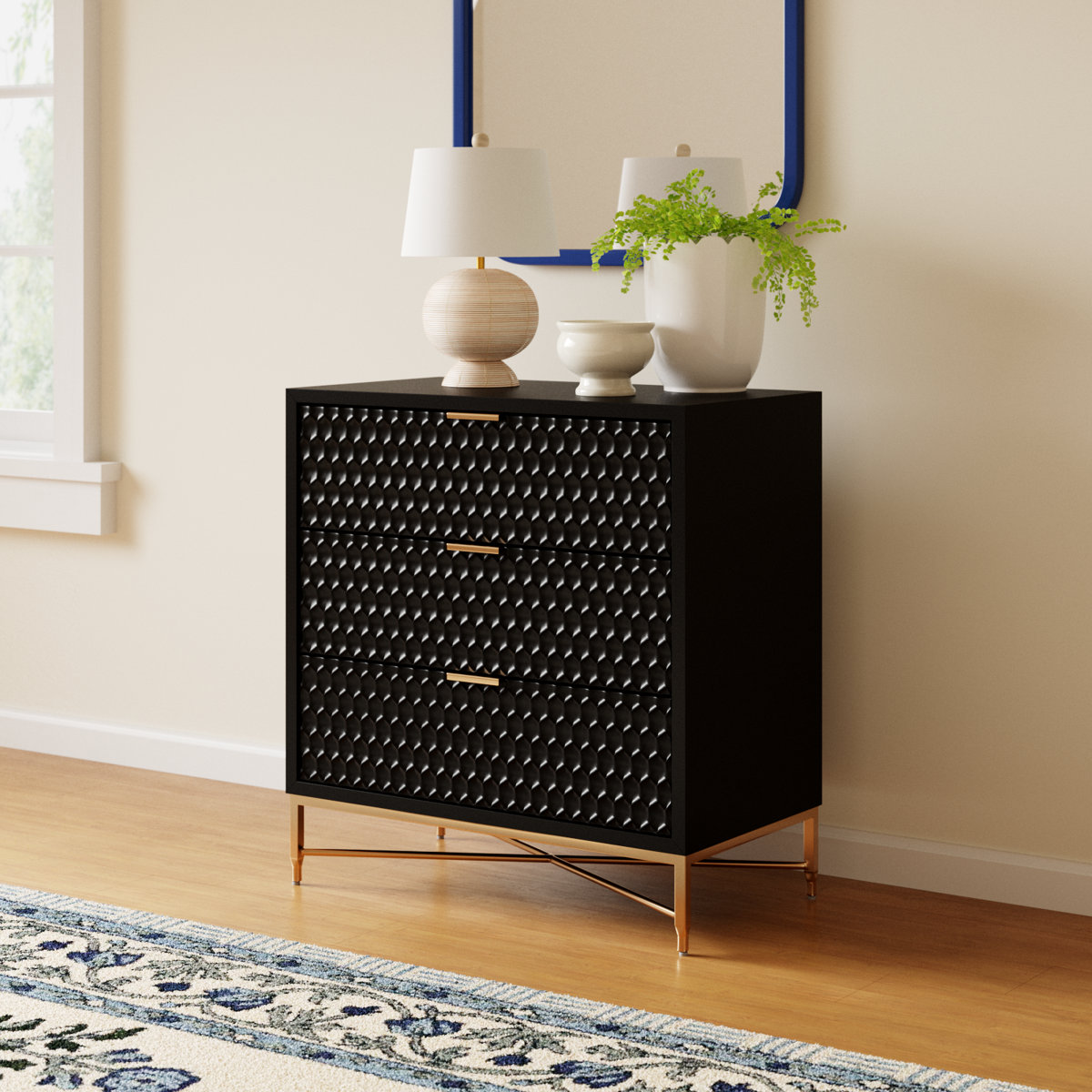 AllModern Capra 3 Drawer 32" W Chest & Reviews | AllModern