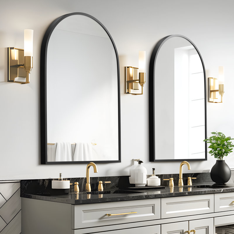 Mercury Row Vercher Metal Arched Bathroom/Vanity Mirrors & Reviews ...