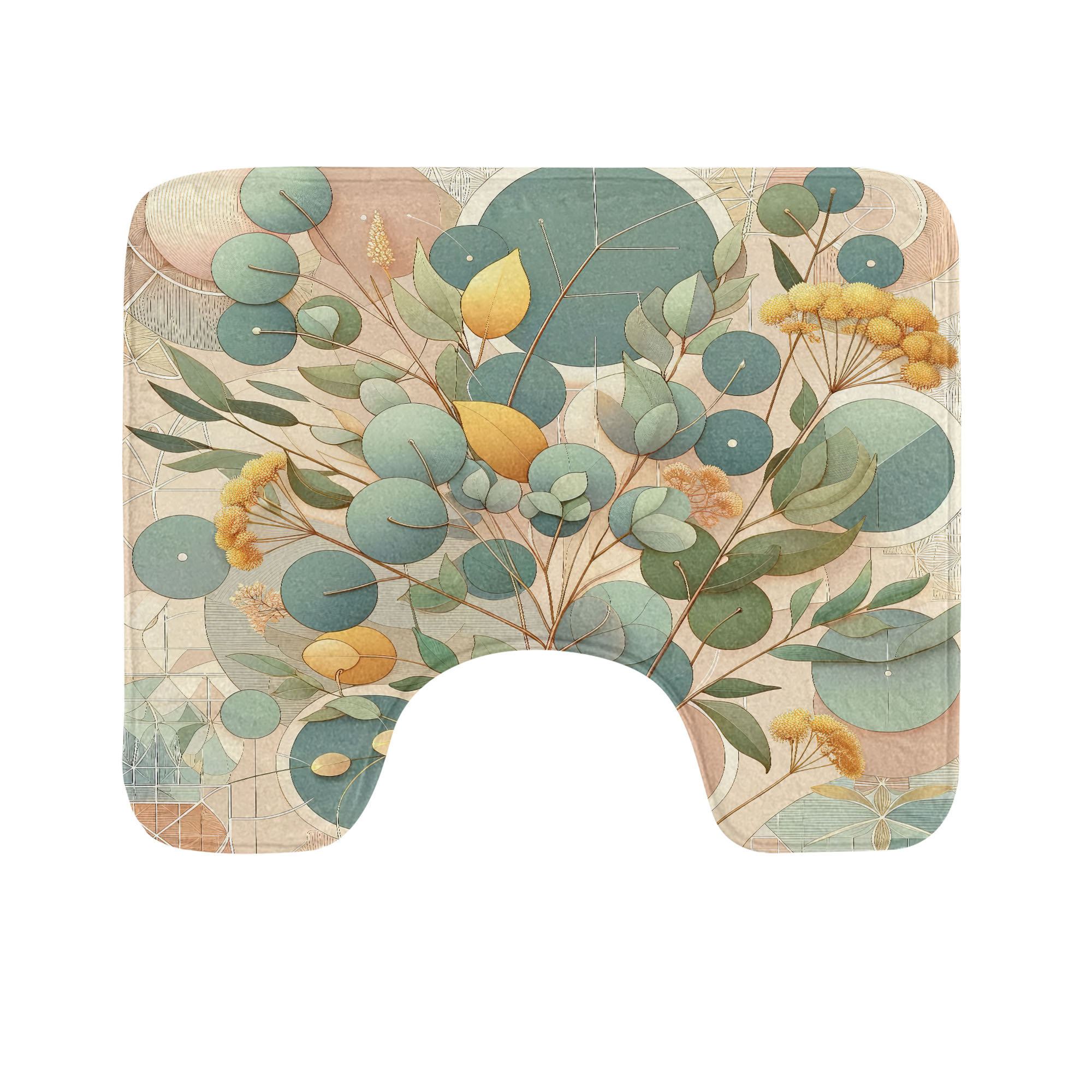 East Urban Home Eucalyptus Leaves Toilet Mat U-Shape Bathroom Rug 20 ...
