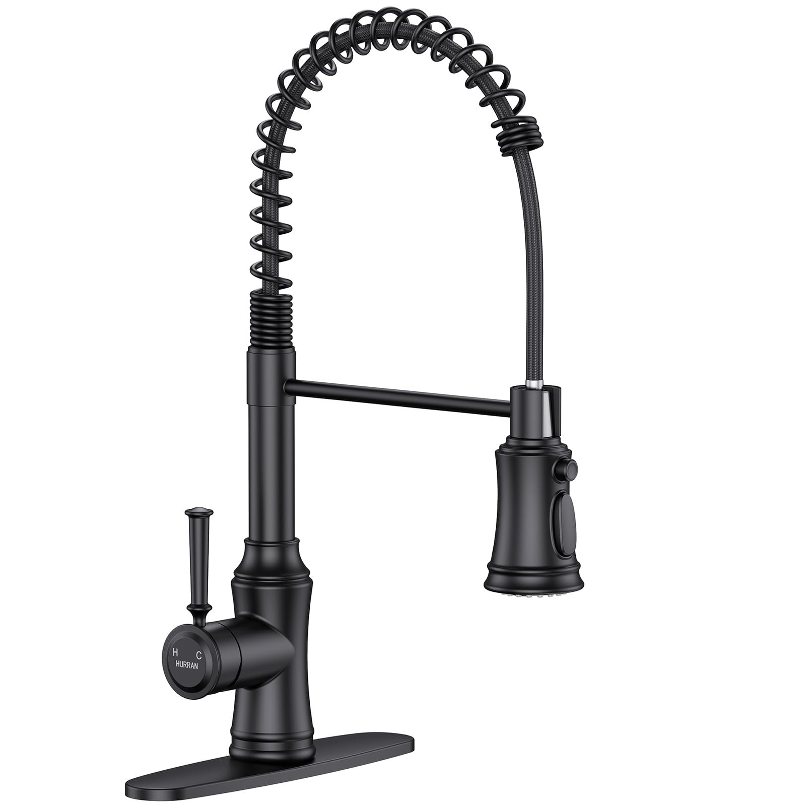 Kingtack Kitchen Faucet With Pull Down Sprayer Stainless Steel Single ...