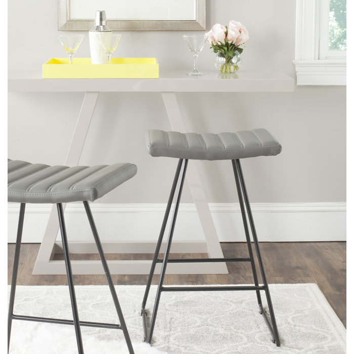 Latitude Run® Kamyrie Upholstered Counter Stool with Metal Frame ...