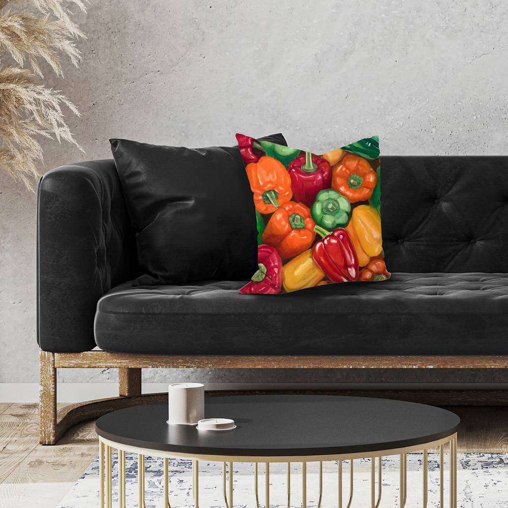 Begin Edition International Inc. Colorful peppers - 18"x18" Throw ...