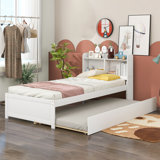 Latitude Run® Lit plateforme pour adolescent avec bibliothèque et lit ...