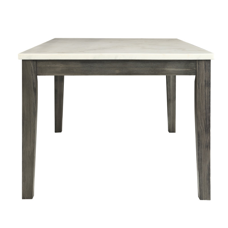 Gracie Oaks Seamon Wooden Dining Table, Rectangular Leg Dining Table ...