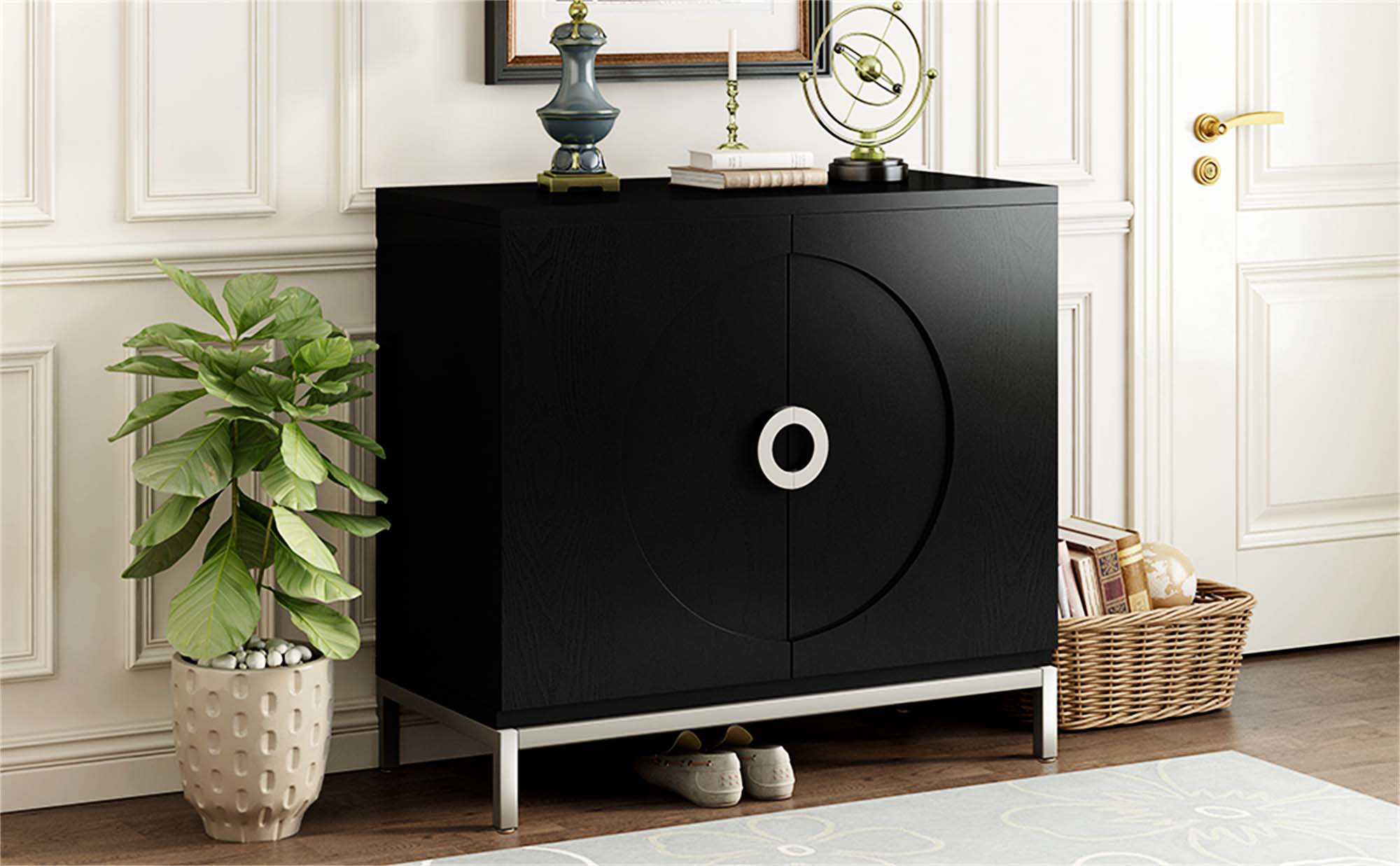 Ebern Designs TREXM Simple Storage Cabinet Accent Cabinet With Solid ...