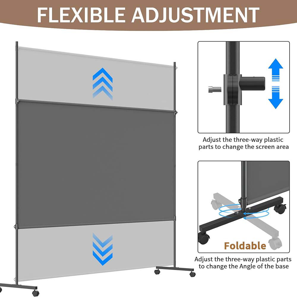 DANTUL Single Panel Room Divider/Privacy Screen With Caster Wheels And ...