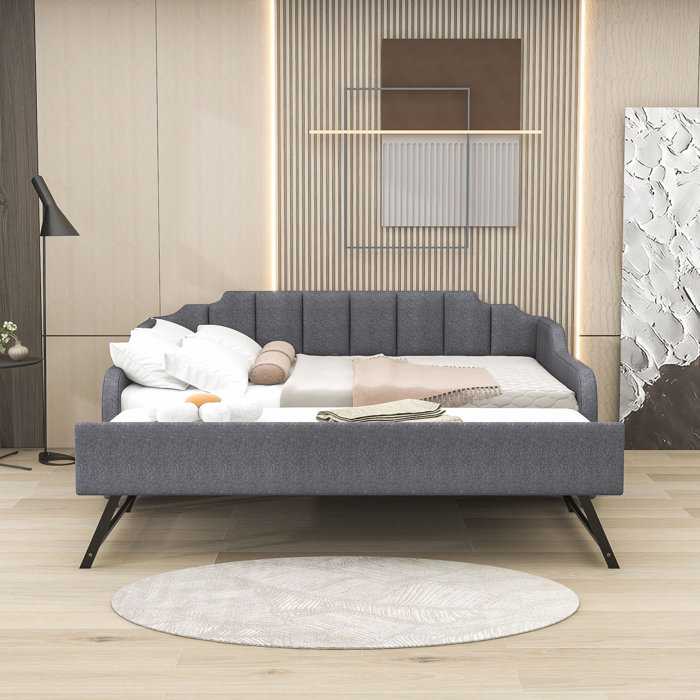 Wildon Home® Tania Upholstered Daybed with Trundle | Wayfair