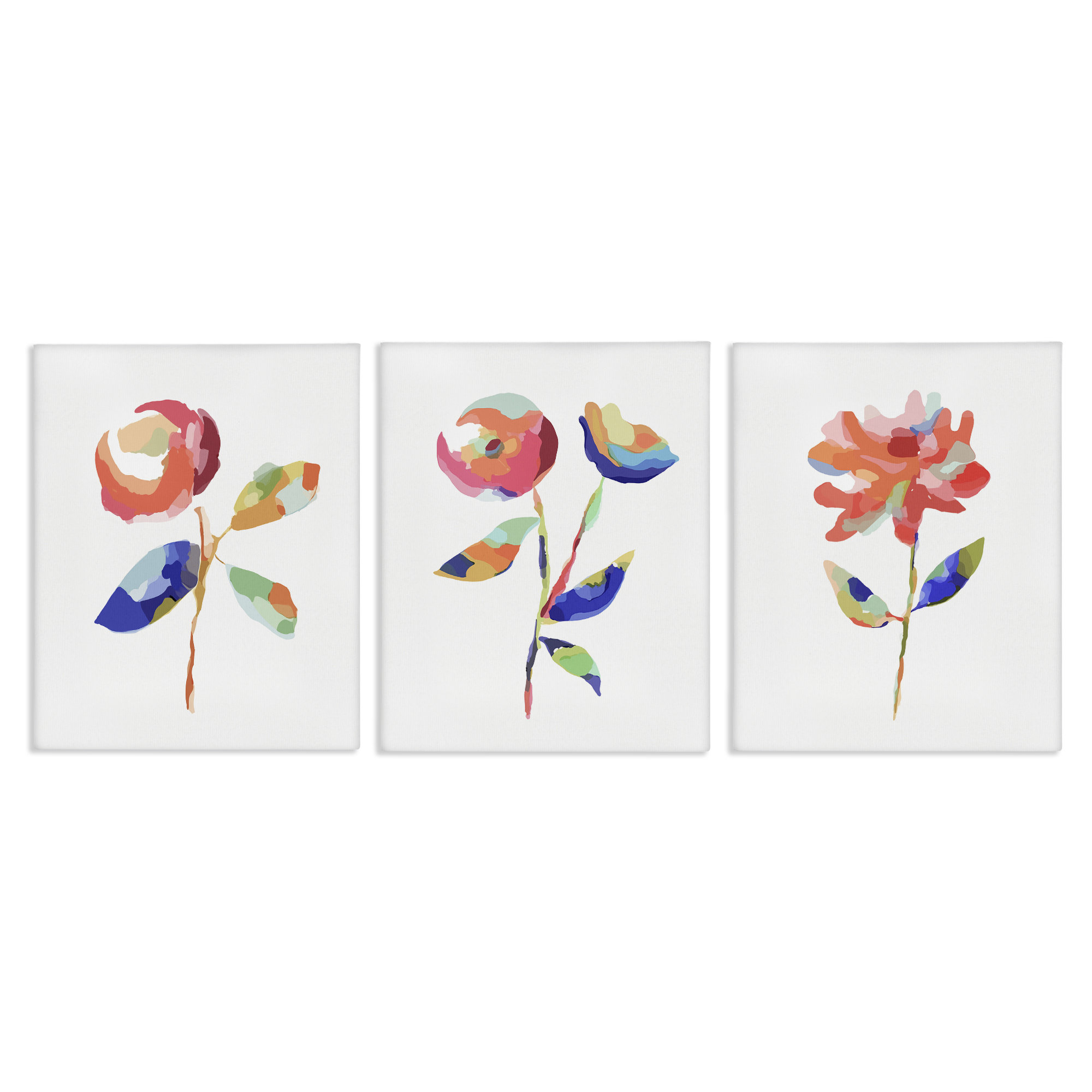 Lark Manor™ Brushed Freeflow Flower 3 PC Canvas Wall Art Set by Lisa ...