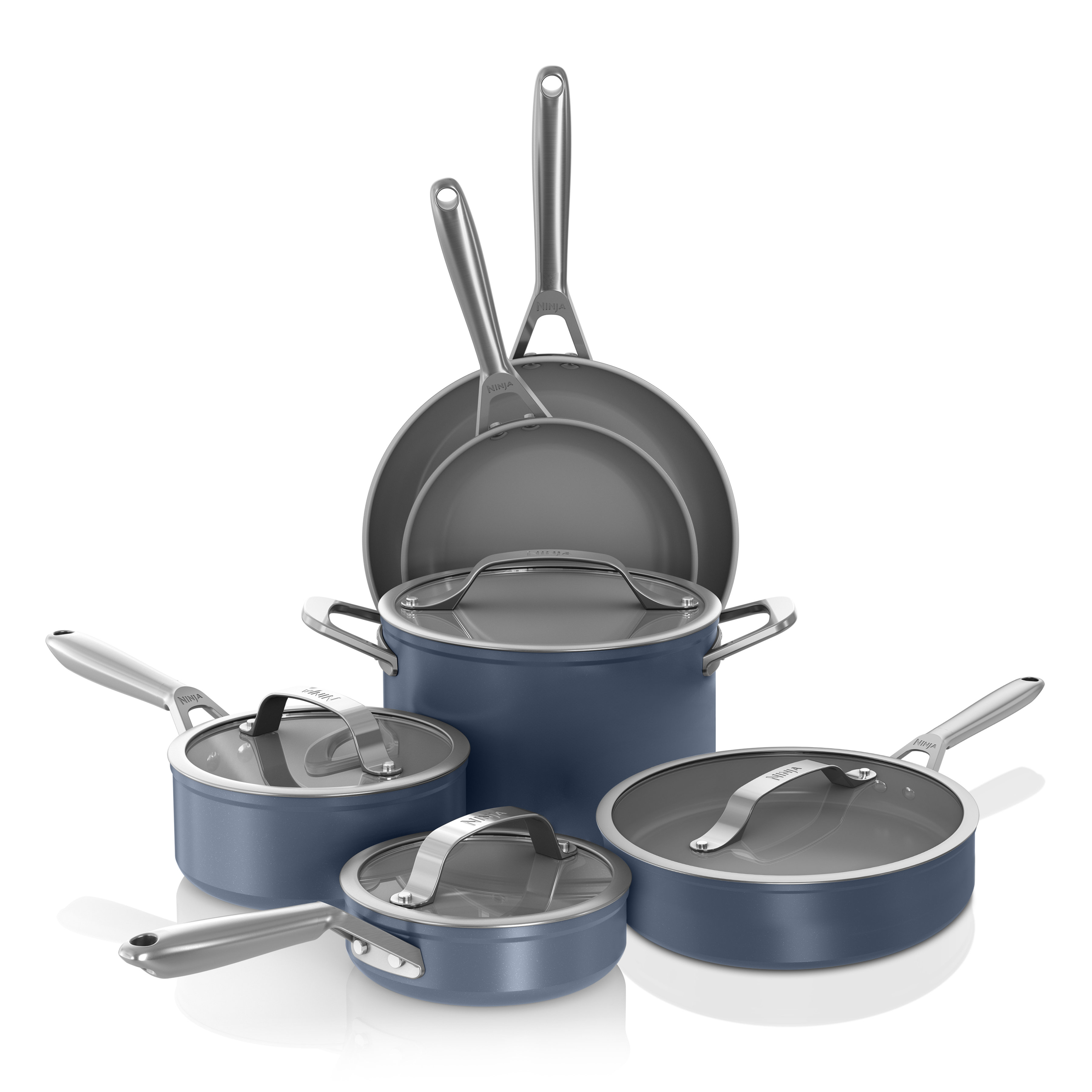 Ninja NeverStick Ceramic Pro 10-Piece Cookware Set, Non-Stick Pots ...