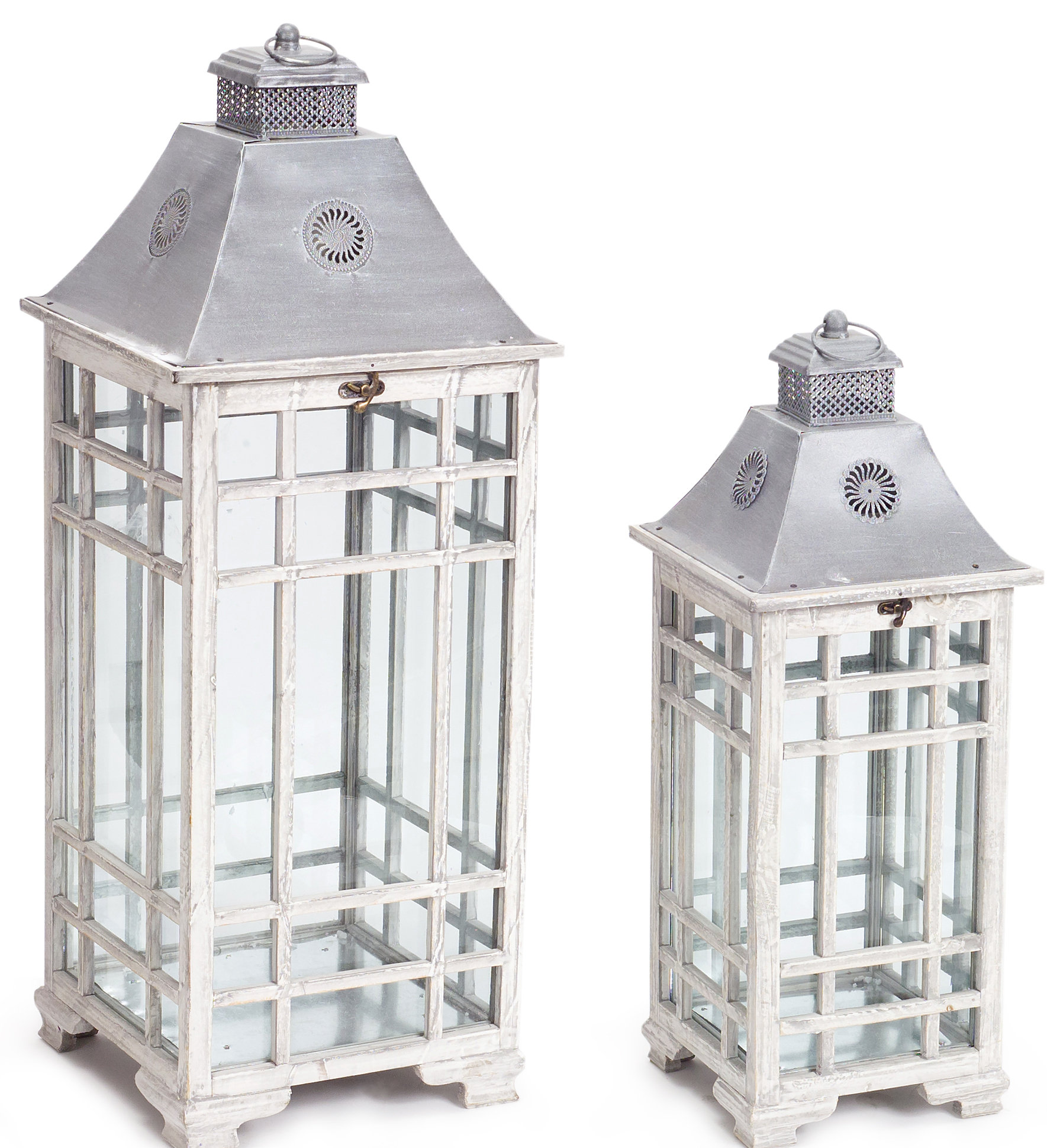 Alcott Hill® 2 Piece Metal Tabletop Lantern Set | Wayfair