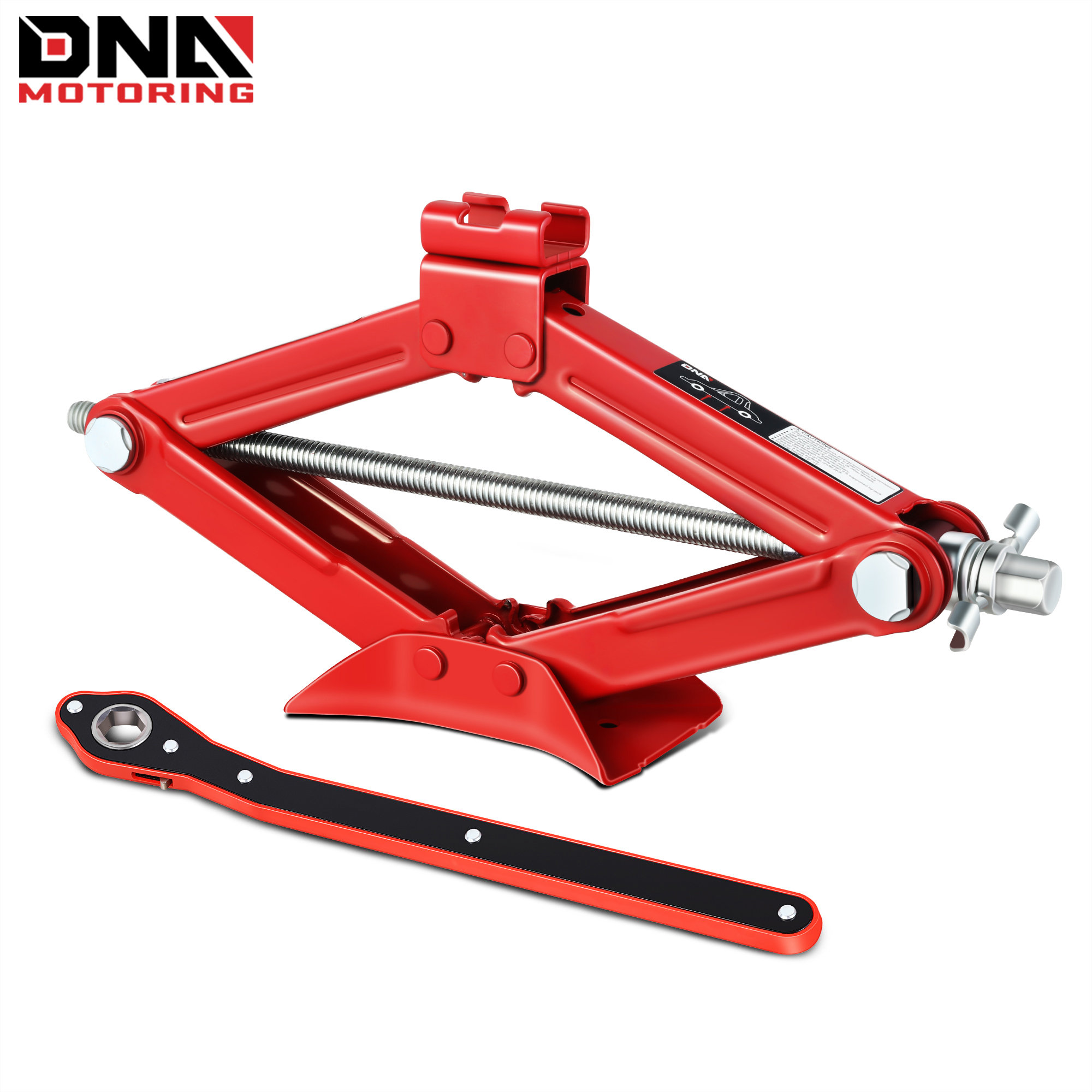 DNA Motoring 1.5 Ton Scissor Lift Jack with Labor-Saving Ratchet Wrench ...