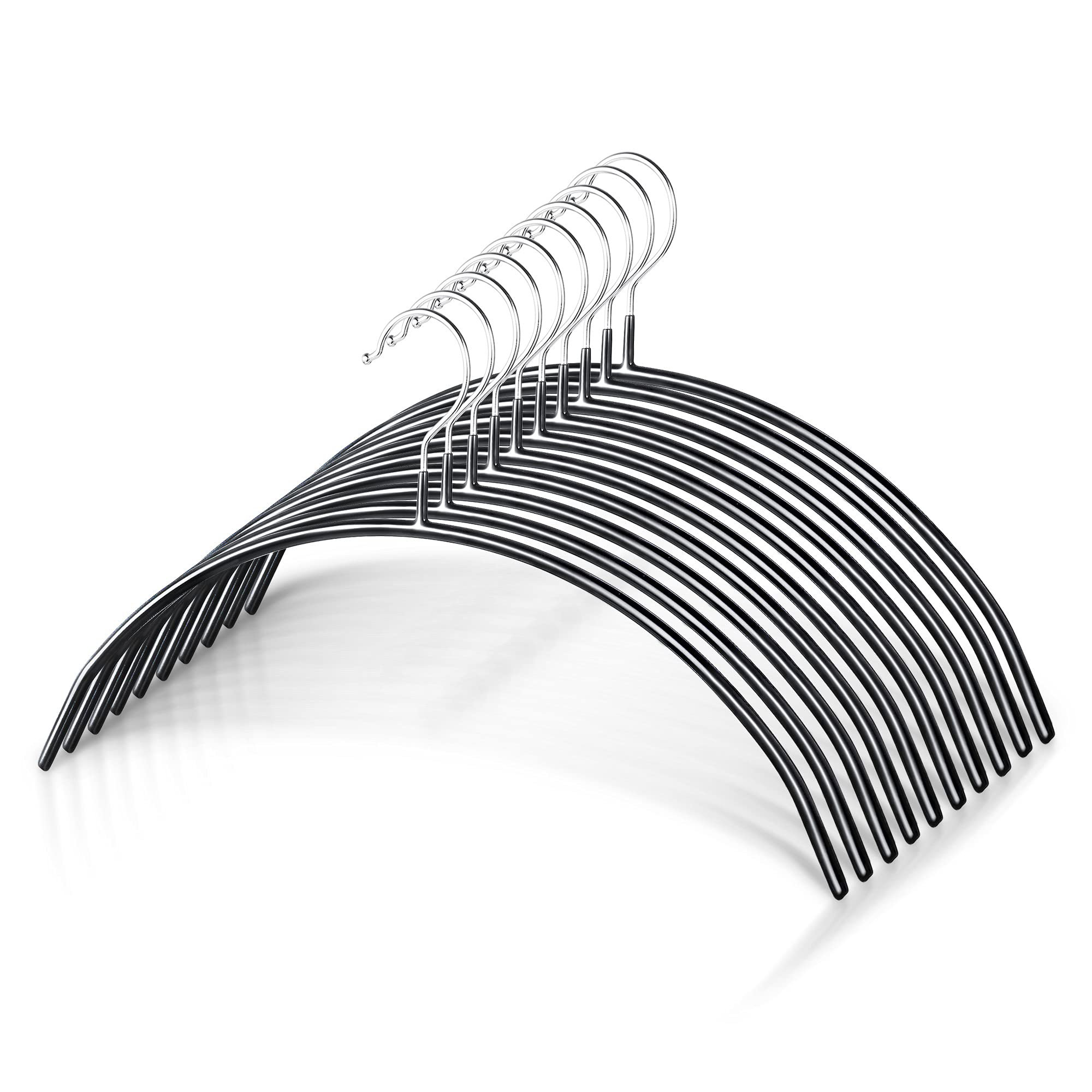 Latitude Run® Clothes Hangers - 10 Pack, Black - Solid Premium Steel ...