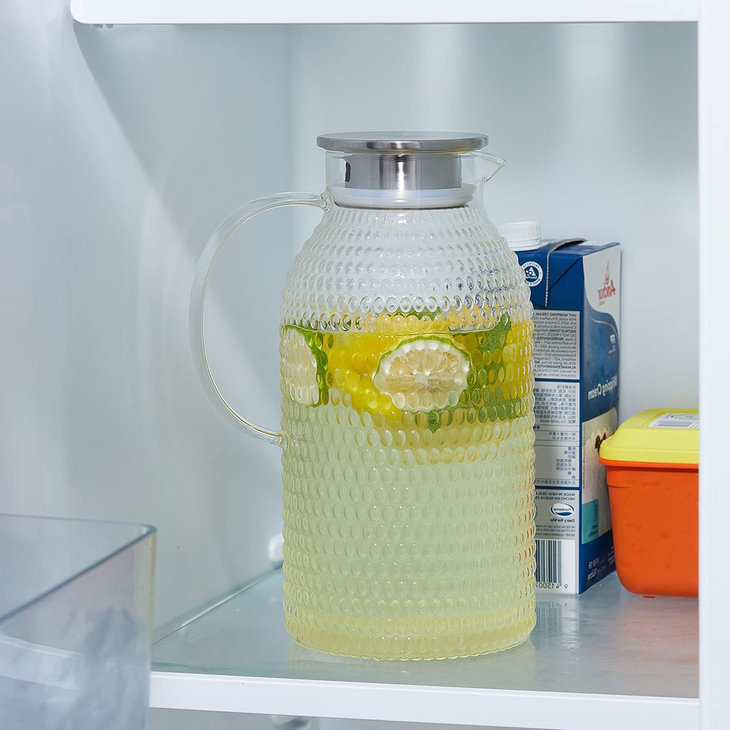 Brayden Studio 100 Oz Glass Pitcher with Lid & Safe Packing, Easy Clean ...