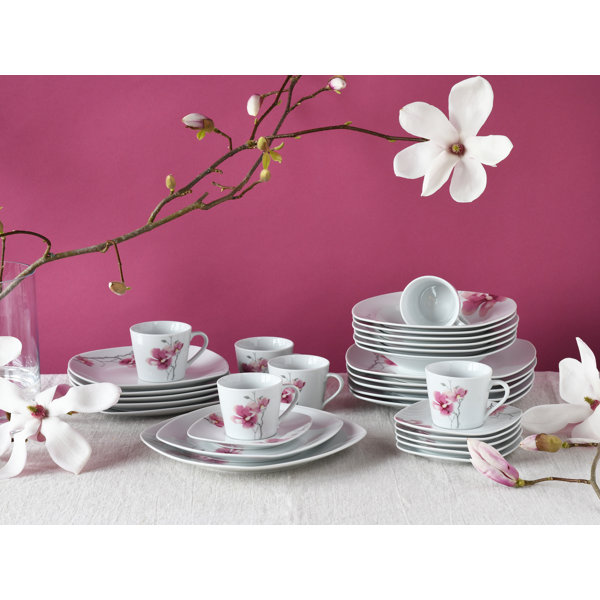 Creatable Amelie Aiko 30 Piece Bone China Dinnerware Set, Service for 6 ...