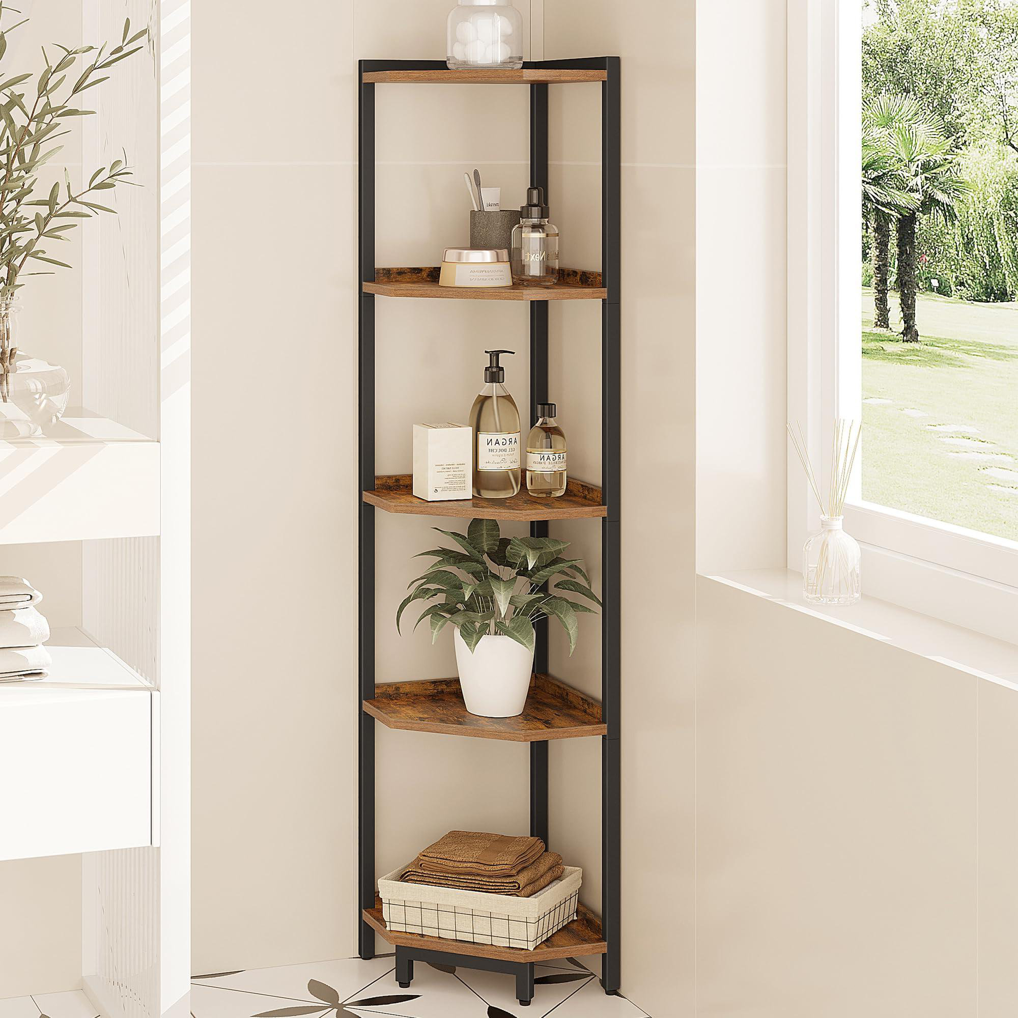 Hokku Designs Corner Shelf Stand, Corner Bookshelf, Storage Standing ...