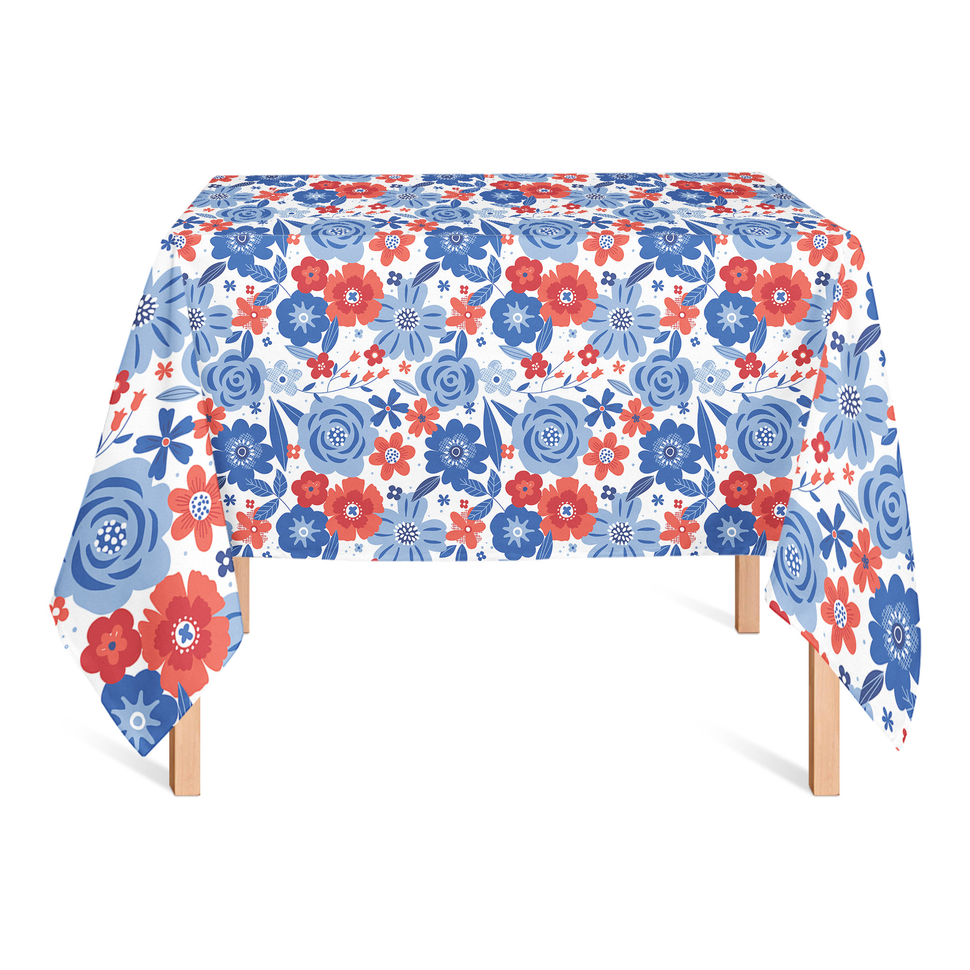 Winston Porter Floral Independence Day Cotton Tablecloth | Wayfair