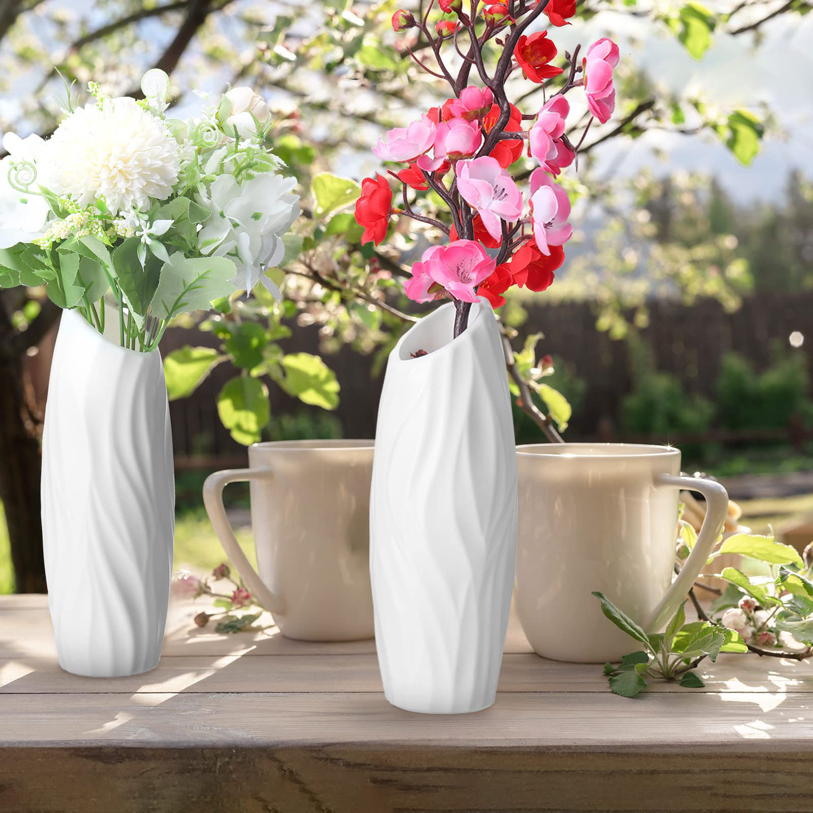 Brayden Studio® 24Pcs Composite Plastic Vases Ceramic Look, Decorative ...