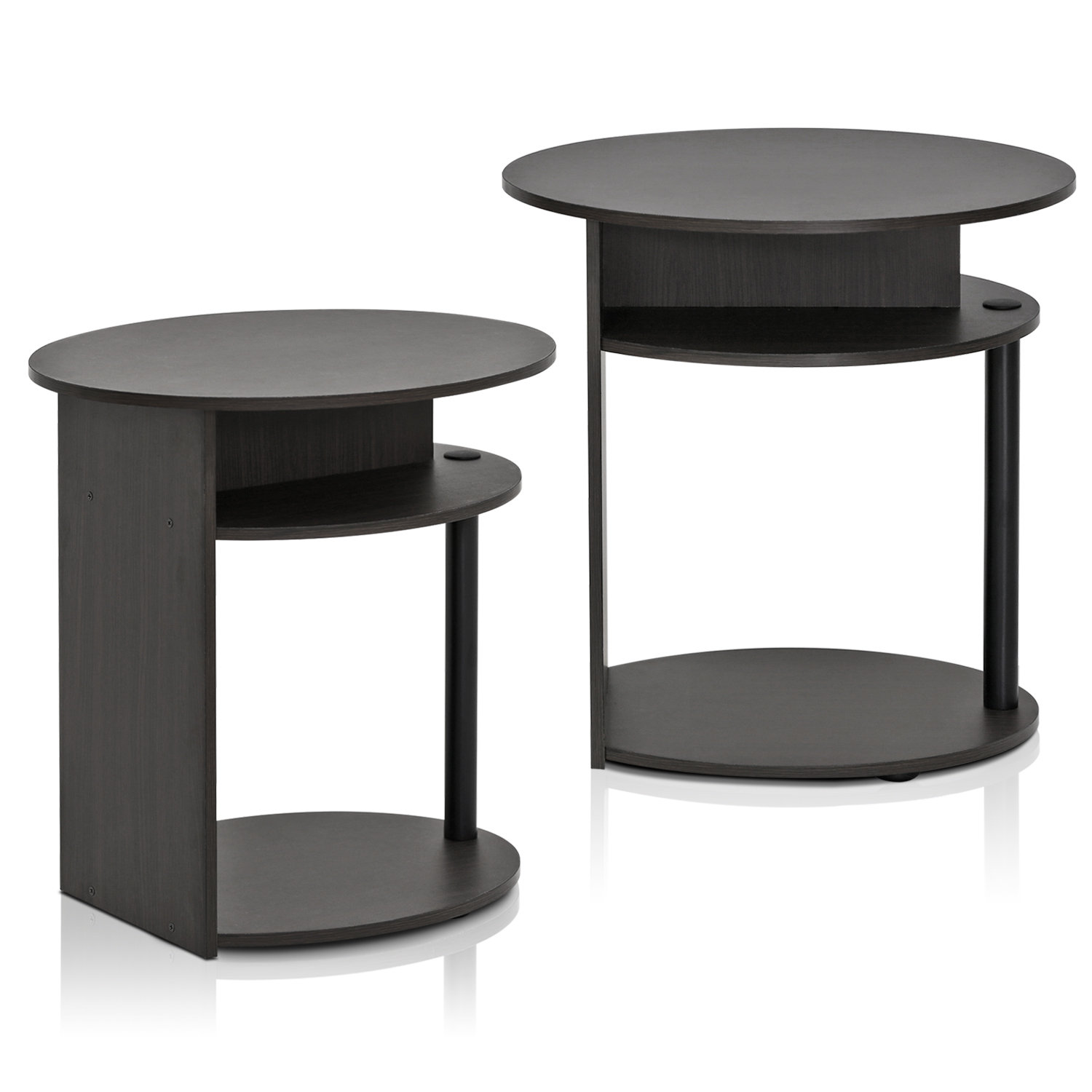 Ebern Designs JAYA Simple Design Oval End Table, Side Table, Black ...