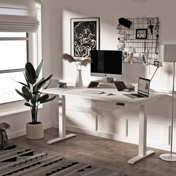 Latitude Run® Budkov 60'' W Height Adjustable Rectangle Standing Desk ...