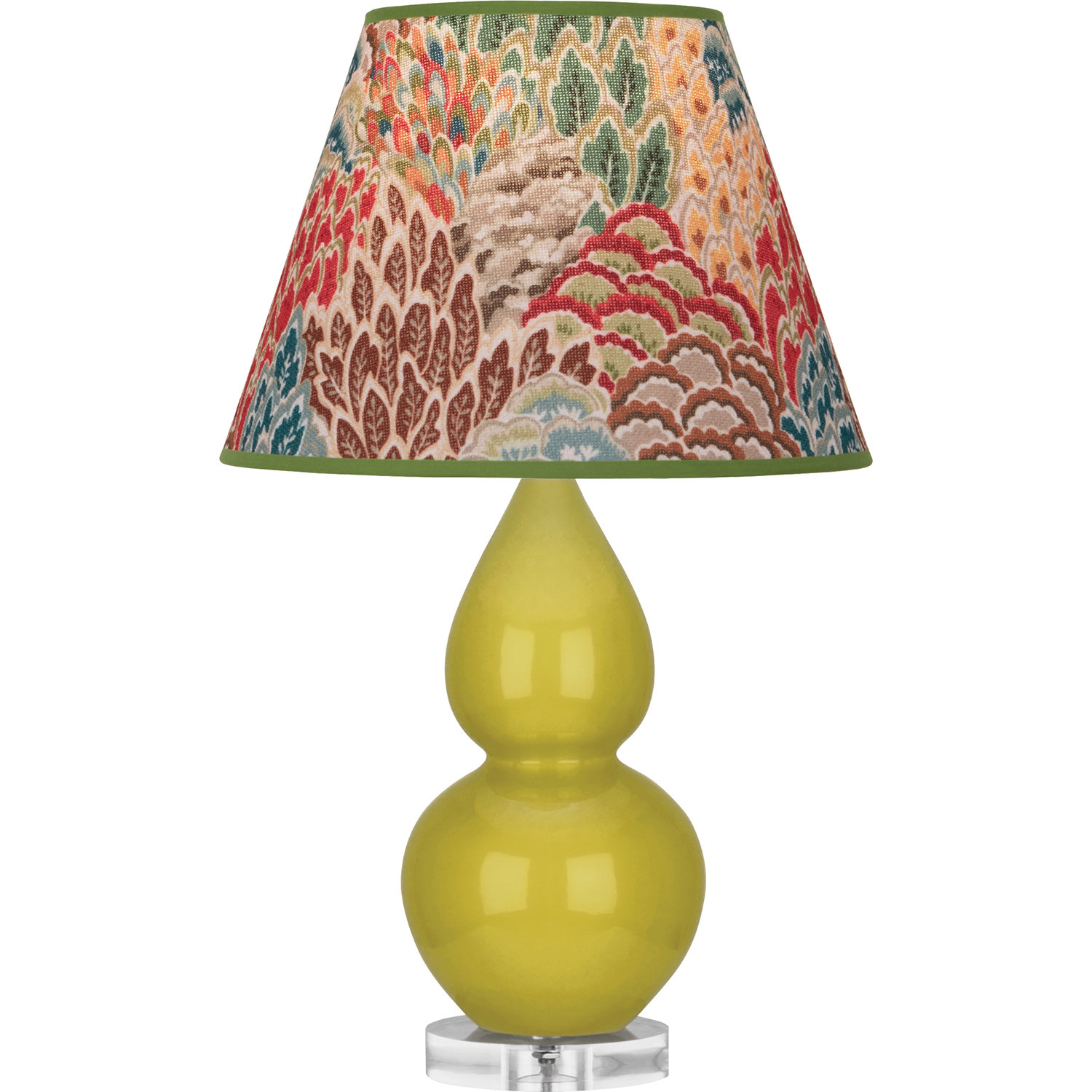 Robert Abbey Small Double Gourd Accent Lamp - Citron, Lucite - Fall Floral Shade | Wayfair