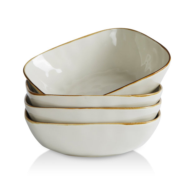 Famiware 8'' Stoneware Large Square Pasta Bowl (Set of 4) & Reviews ...