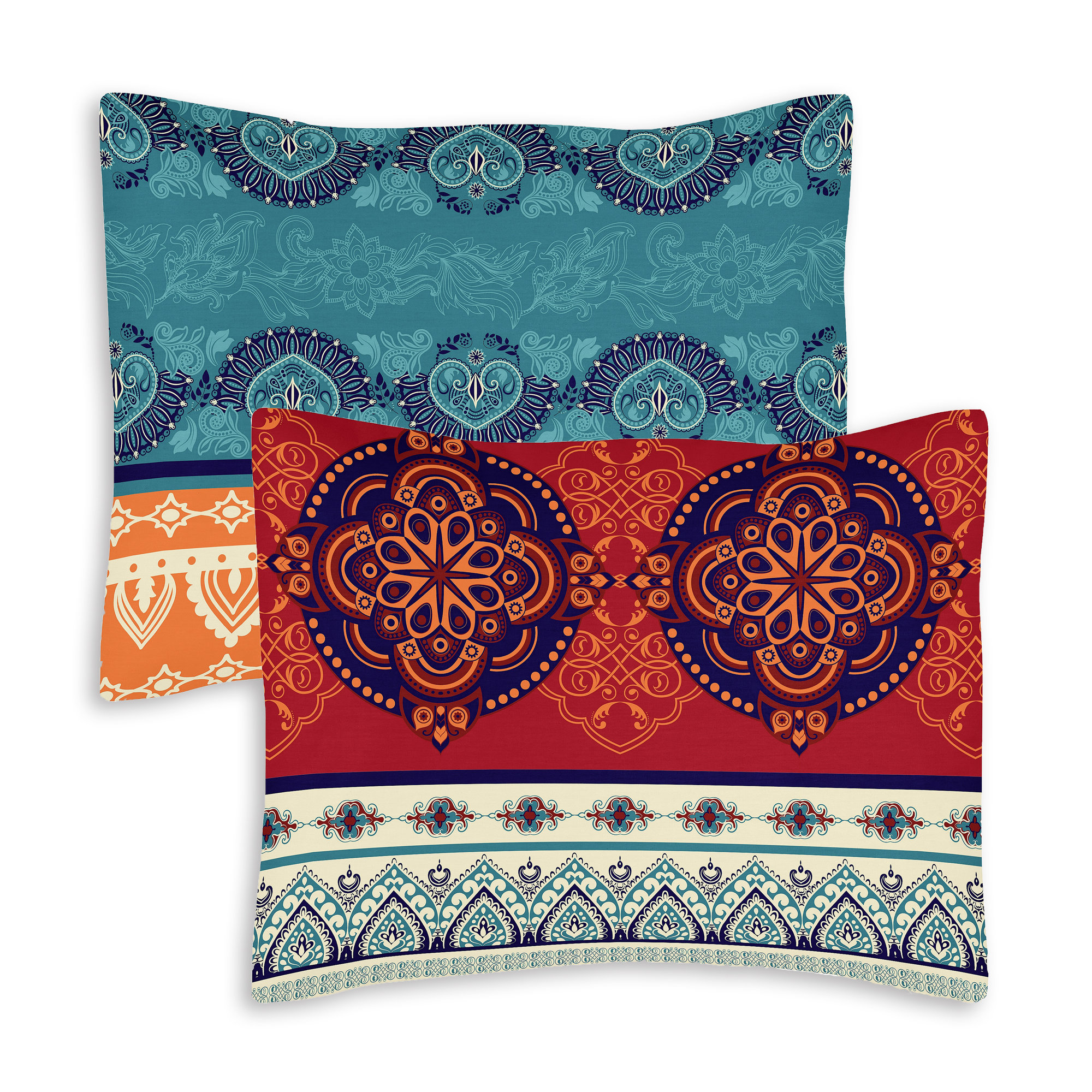 Sweet Jojo Designs Red Boho Pillow Shams - 2 Pack Set by Sweet Jojo ...