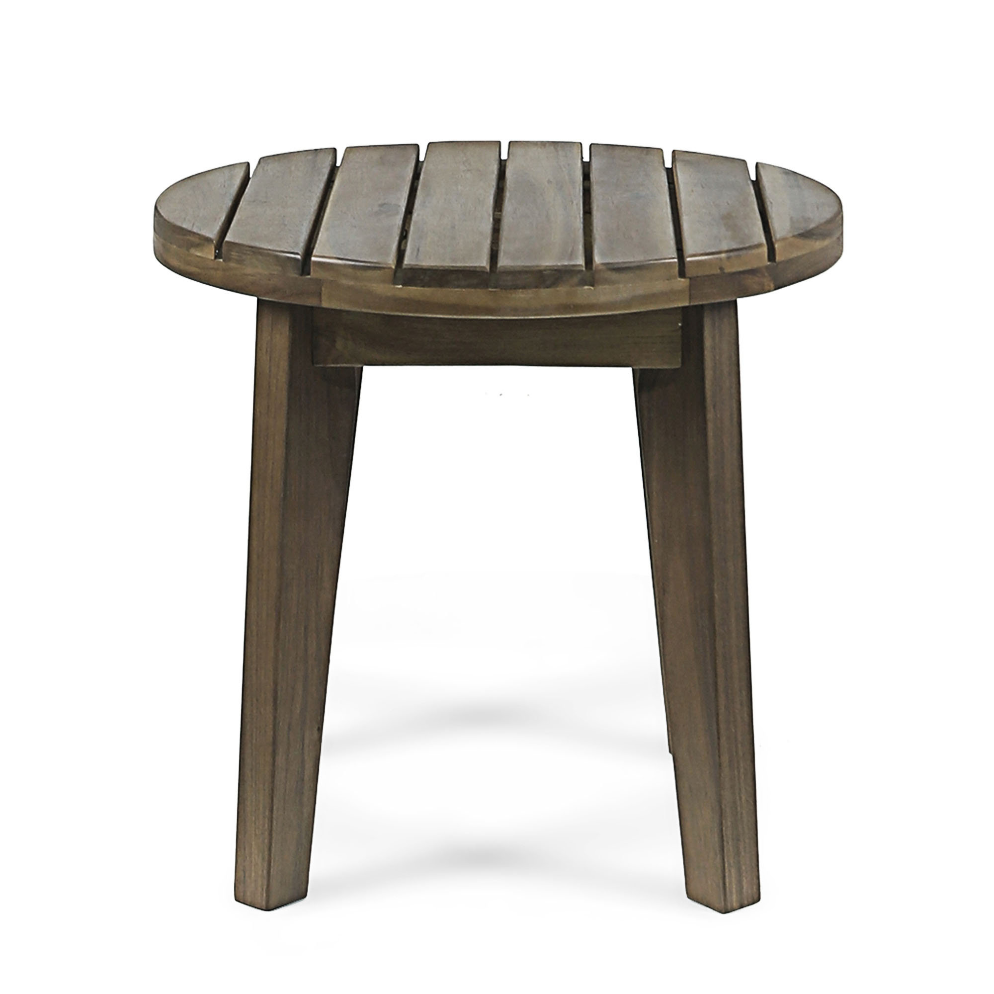 Highland Dunes Outdoor Wood Patio Side Table Outdoor Round End Table ...