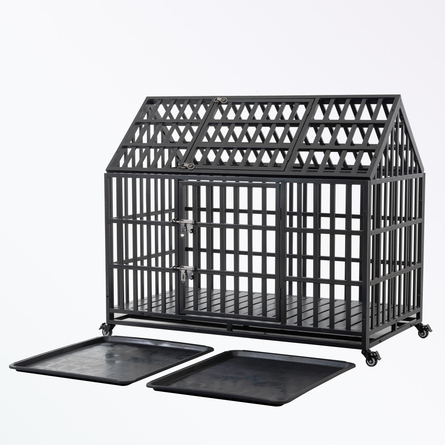 Brayden Studio® Metal Dog Kennels with 4 Lockable Wheels | Wayfair